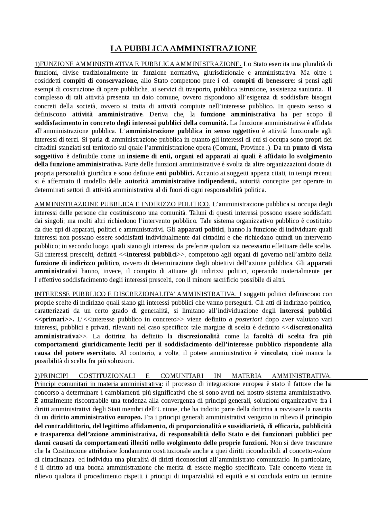 La Pubblica Amministrazione Docsity
