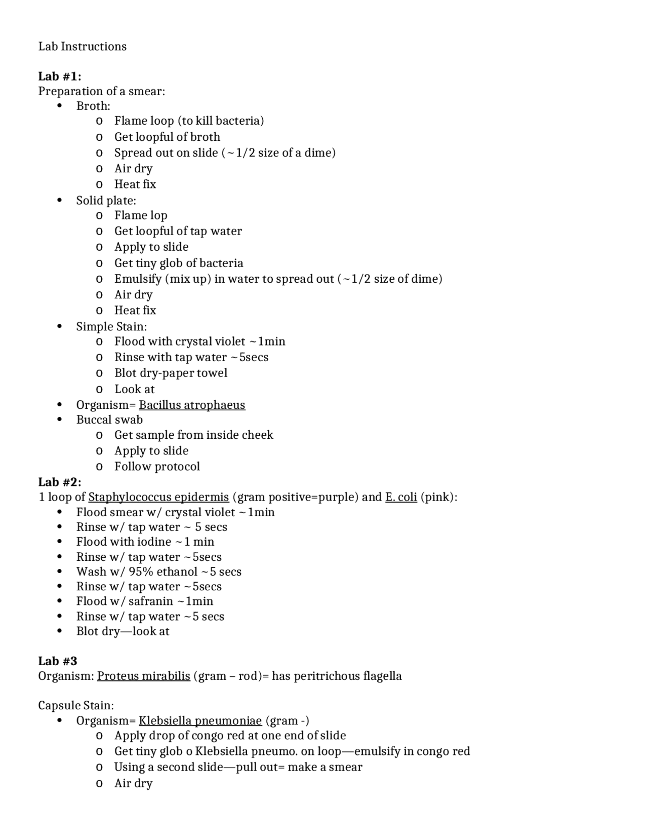 Microbiology Lab Instructions and Results - Prof. Stephen Wright ...