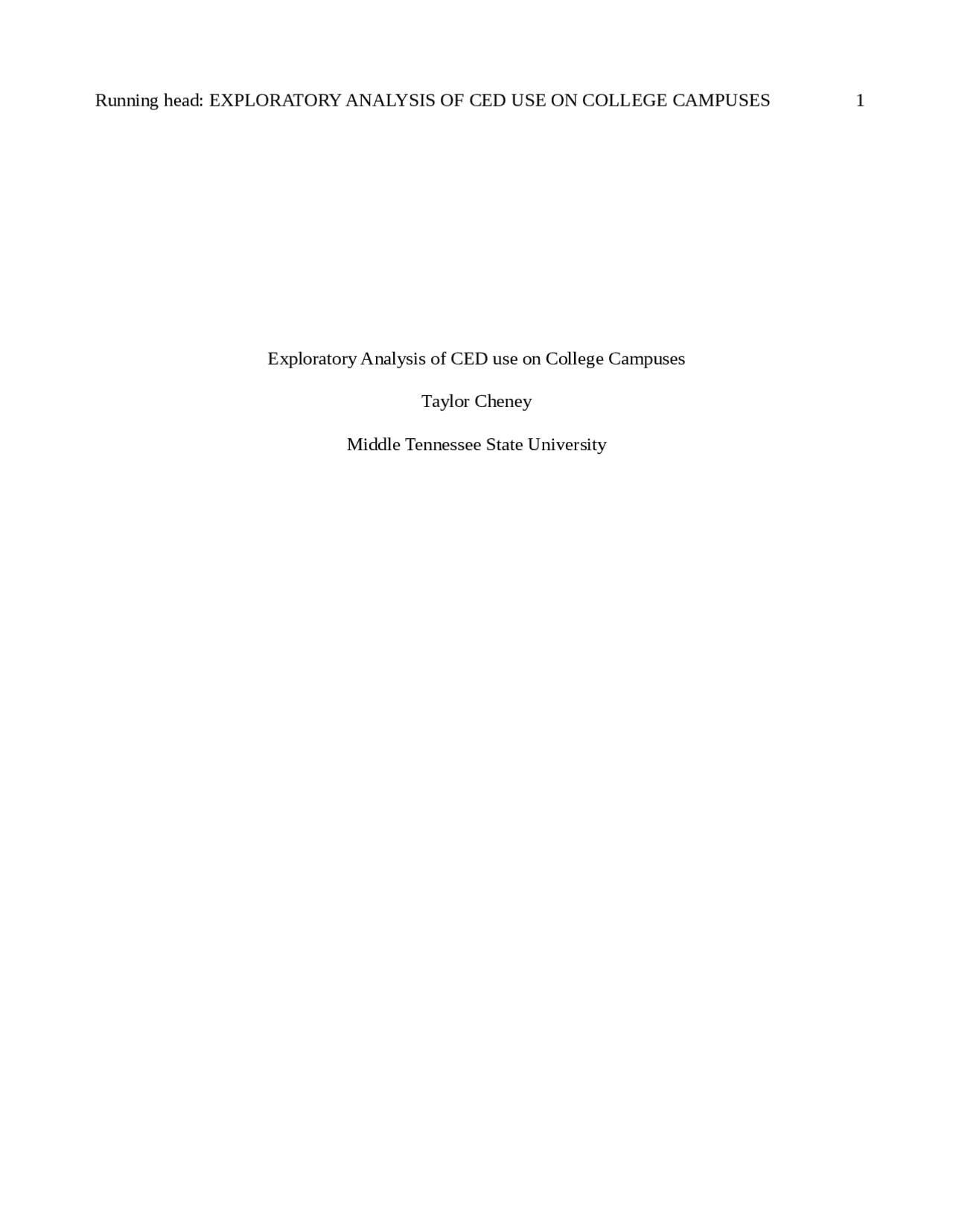 Exploratory Analysis of CED use on College Campuses - Handout | CJA ...