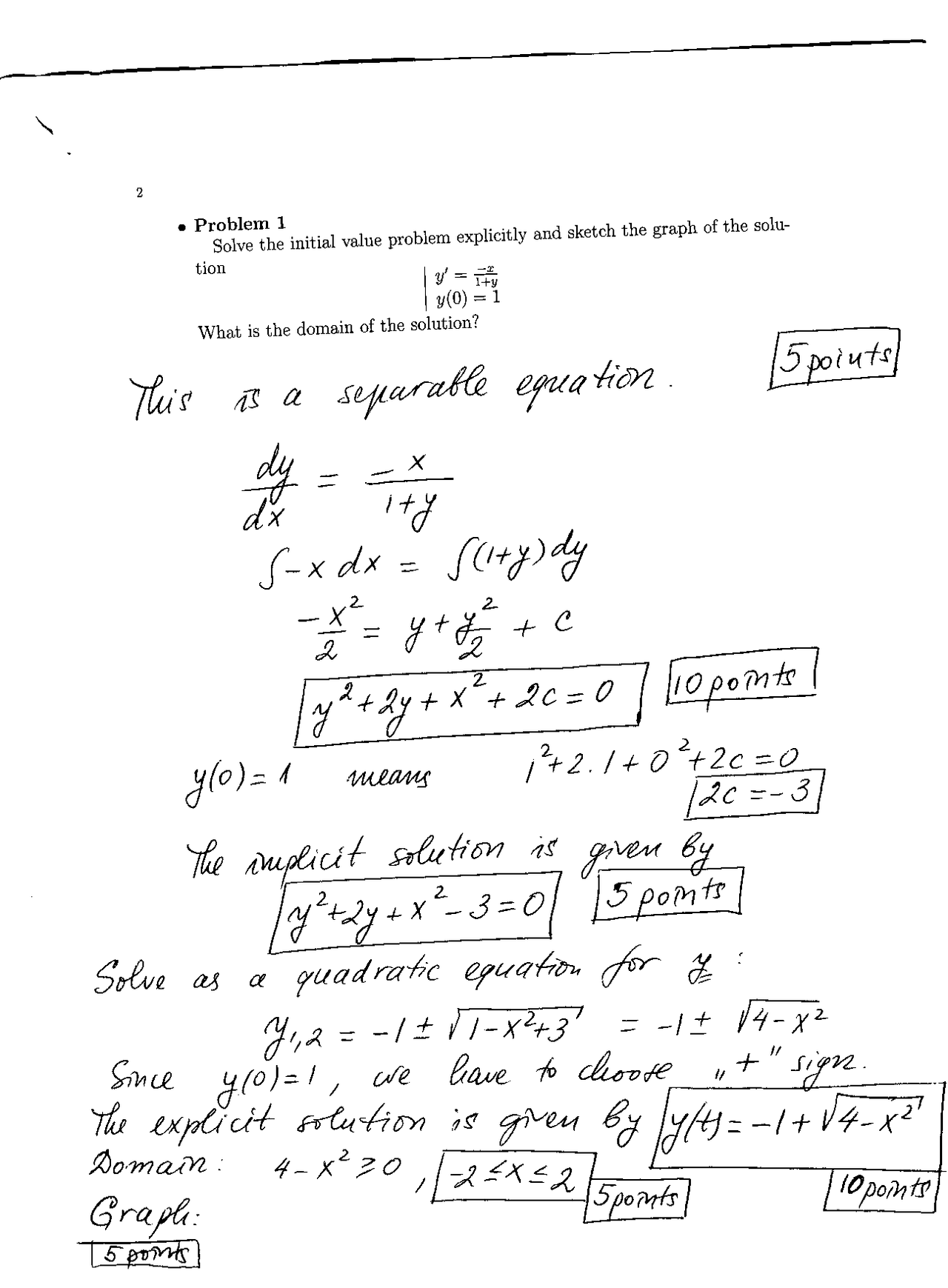 Differential Equations Problems