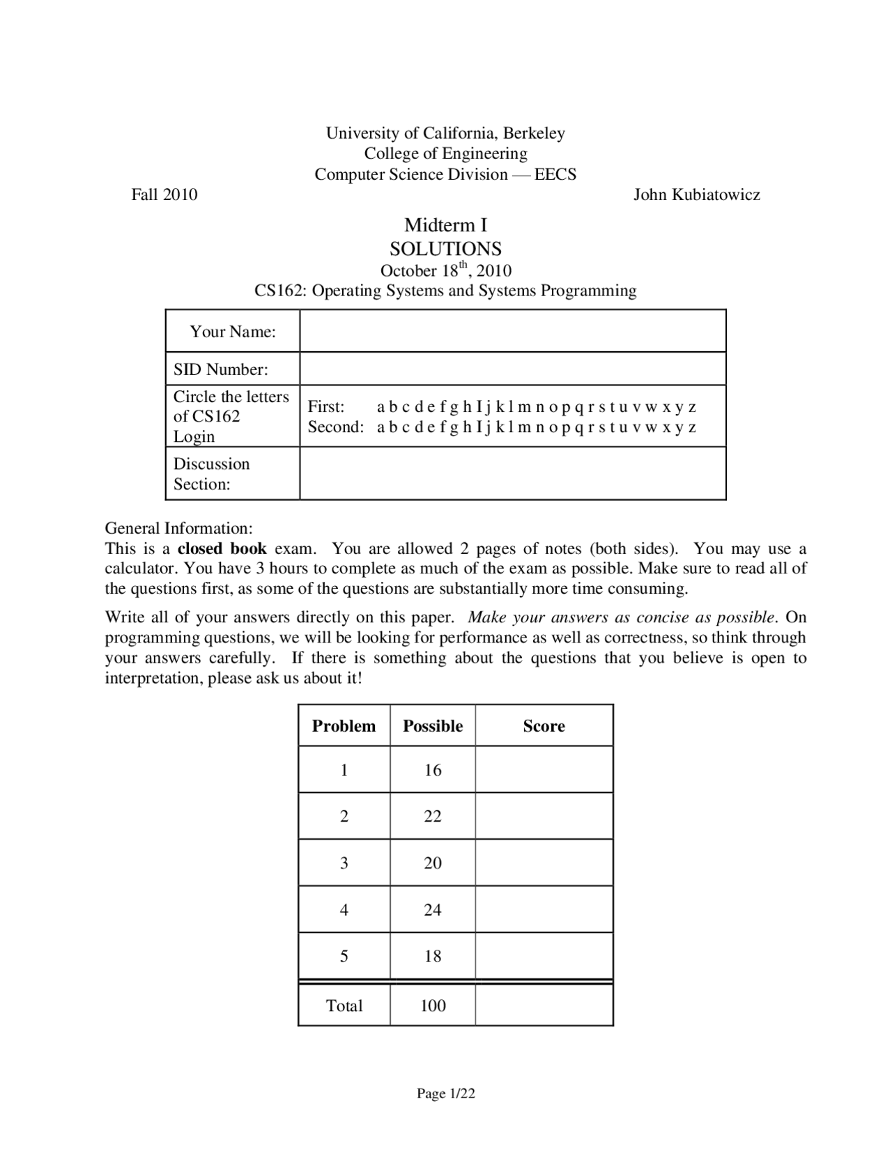 Midterm Exam 1 With Solution Introduction To Computer Organization Csc 225 Docsity
