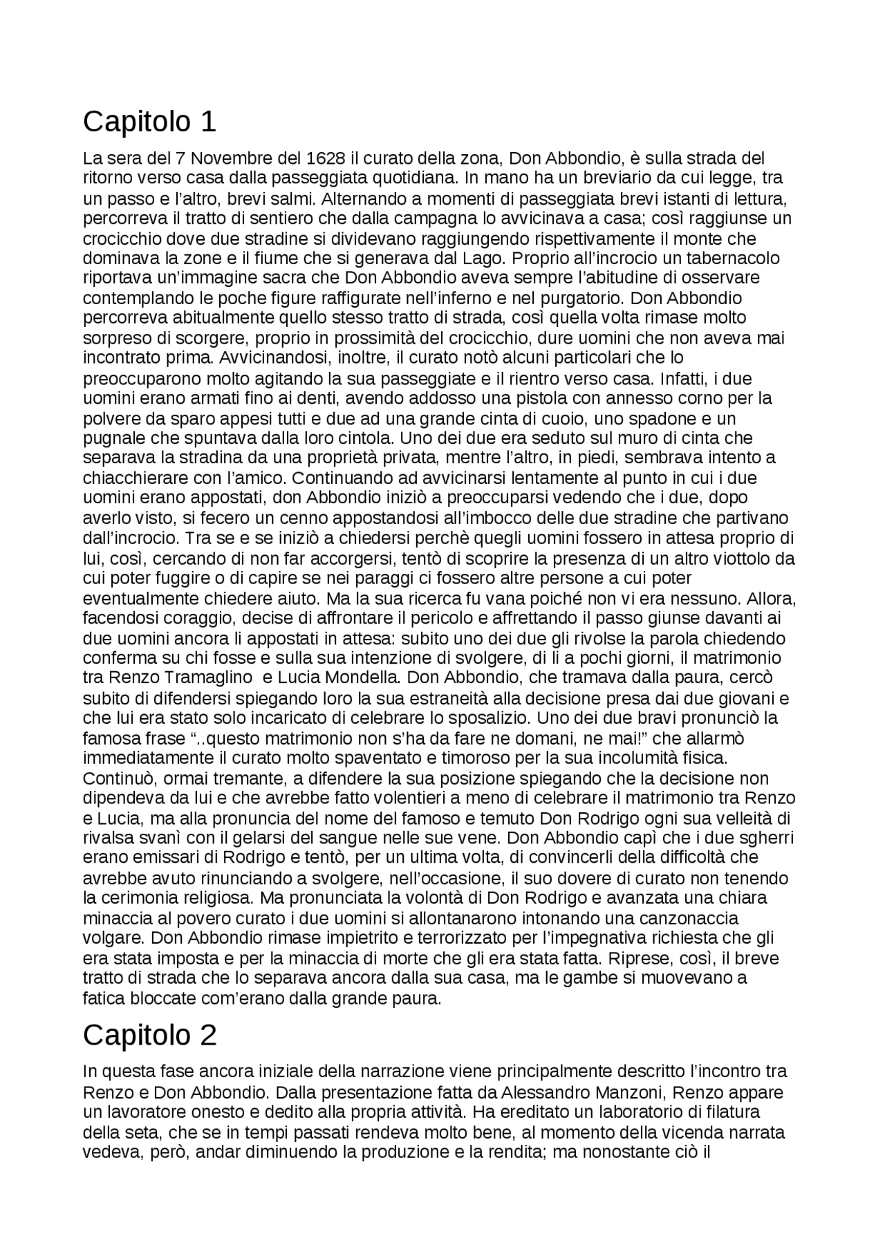 Riassunti Promessi Sposi Docsity