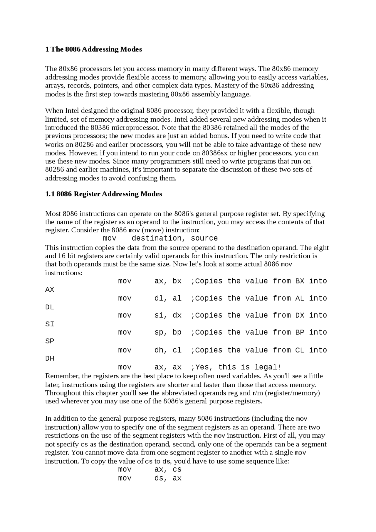 Computer Achitecture And Org Addressing Modes Docsity