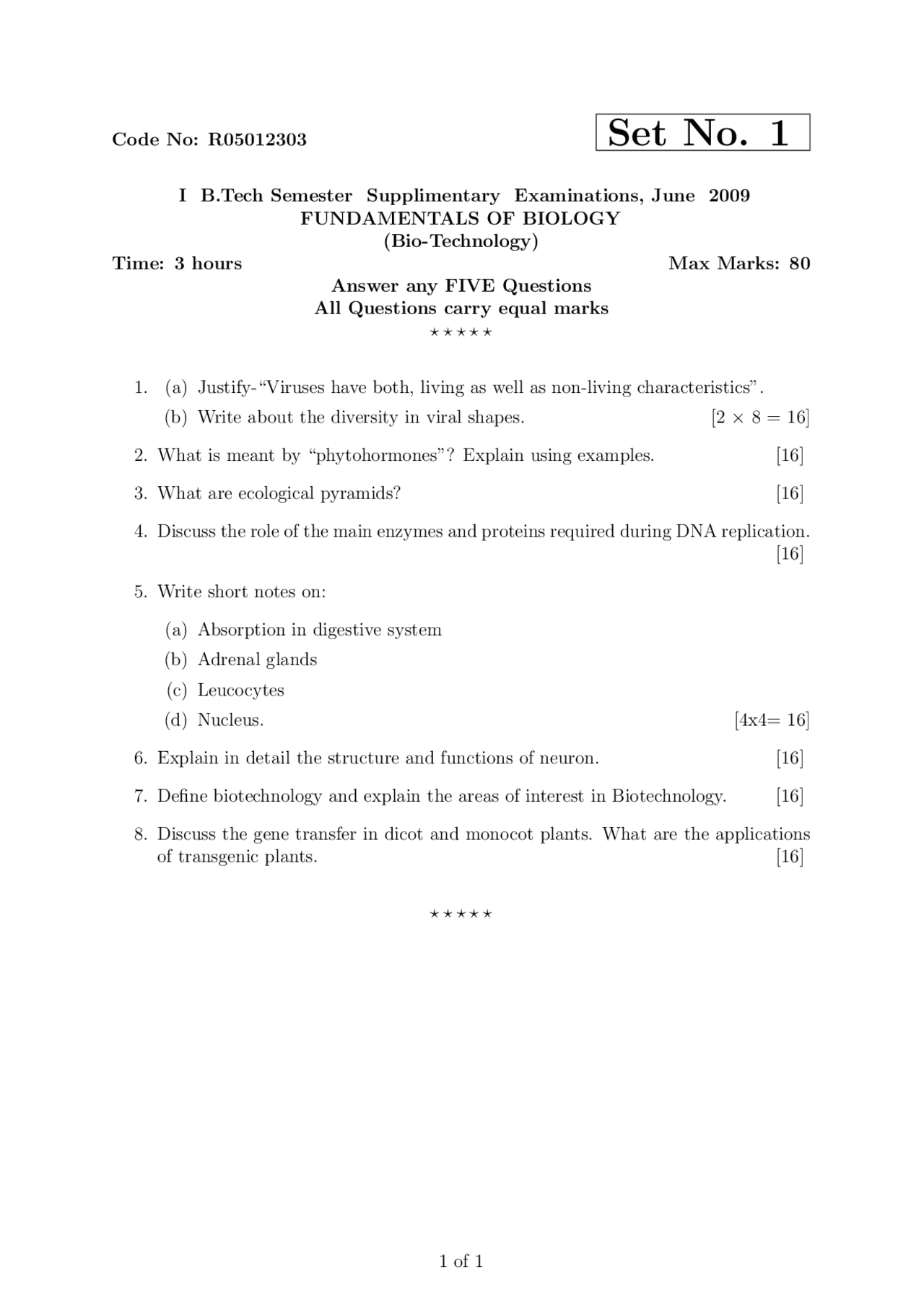 Fundamentals Of Biology Docsity