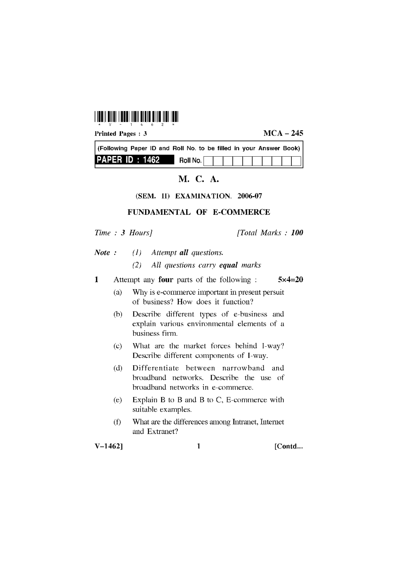 Fundamental Of E Commerce Exam Paper Uptu Exams Fundamentals Of E