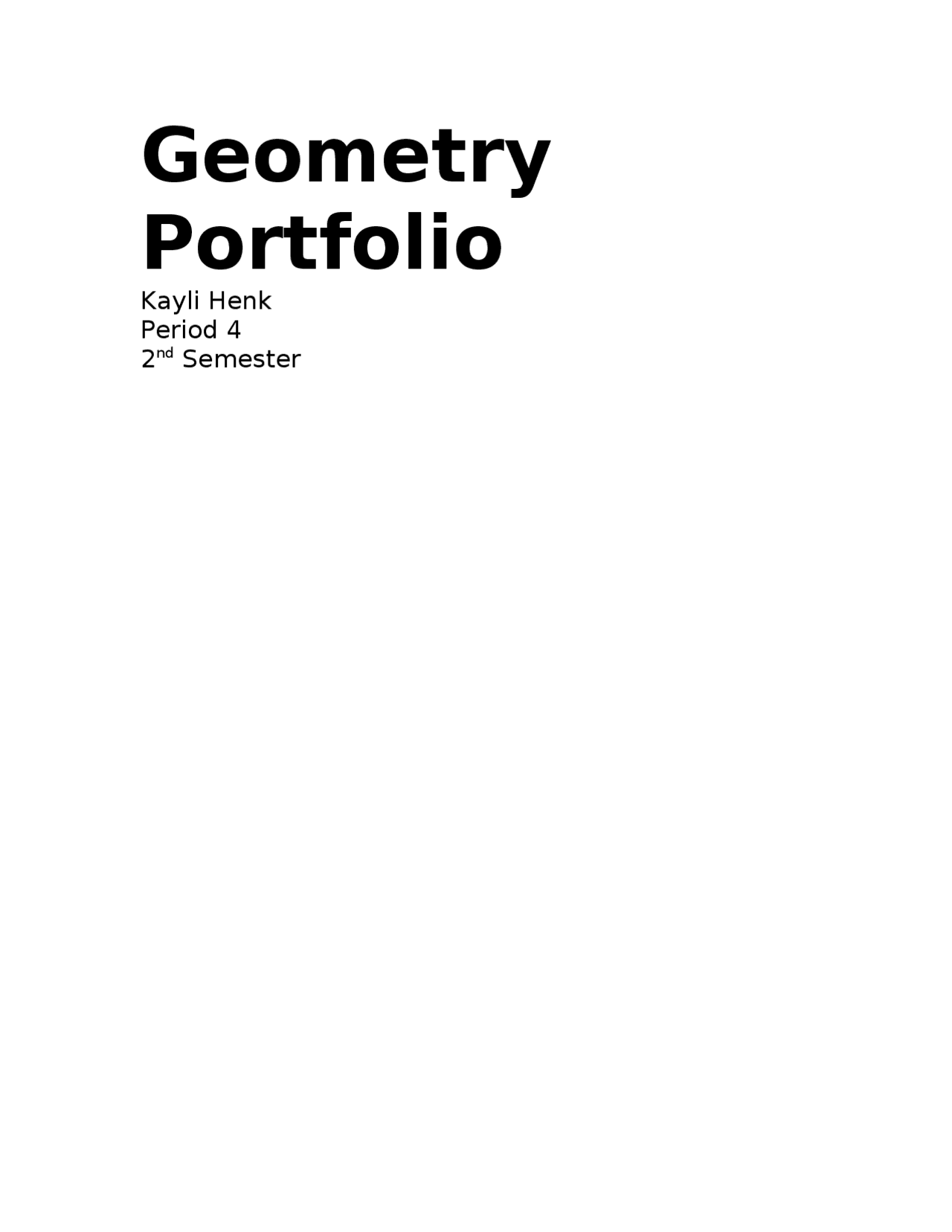 Geometry Portfolio - General Biology | BIOL 1130 - Docsity