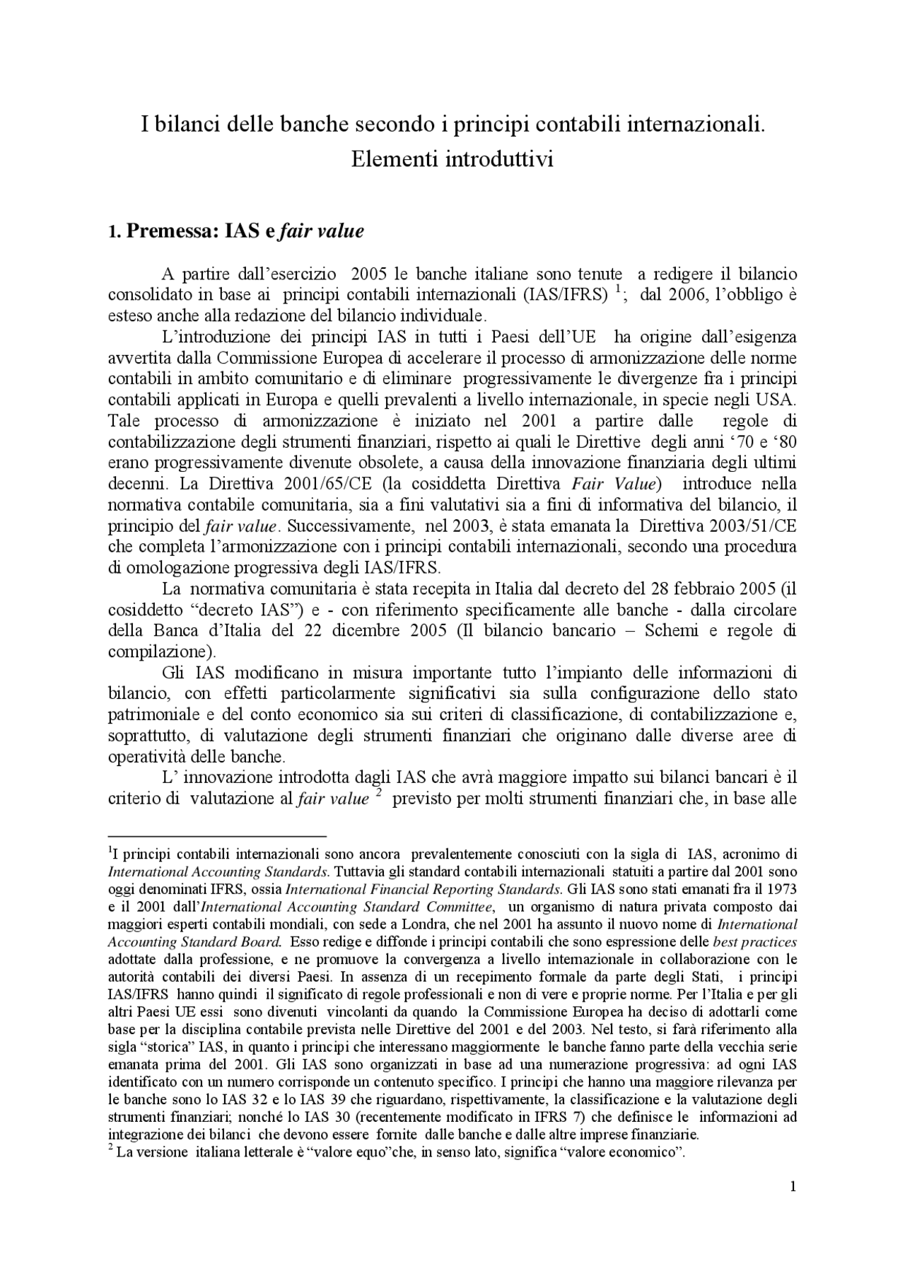Appunti Di Analisi Di Bilancio E Principi Contabili Bilanci Ias Docsity