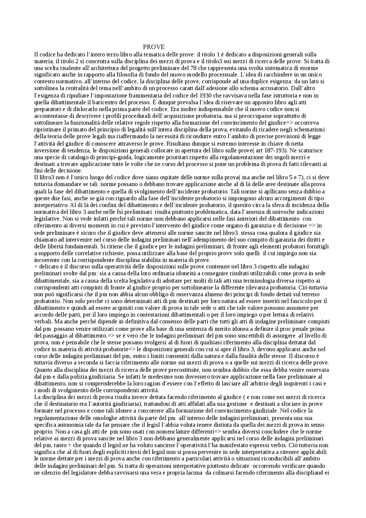 Diritto Di Procedura Penale Conso E Grevi Cap 3 Prove Docsity