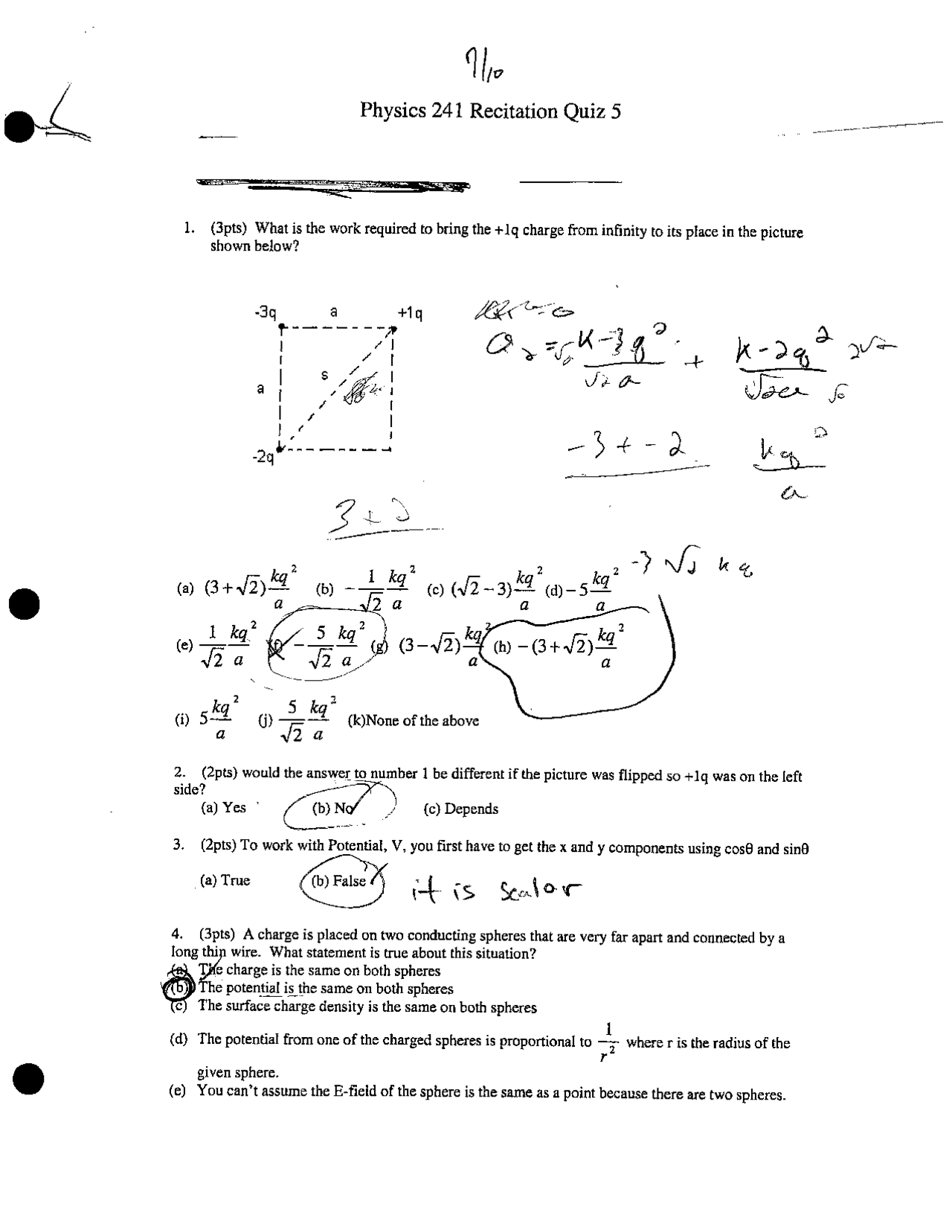 4 Multiple Choice Questions On Electricity And Optics Quiz 5 Phys