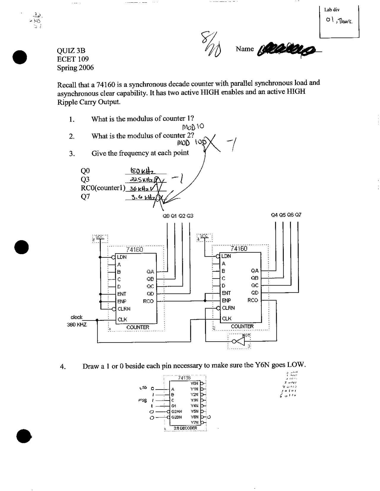 Quiz 3 With Solution Digital Fundamentals Ecet 10900 Docsity