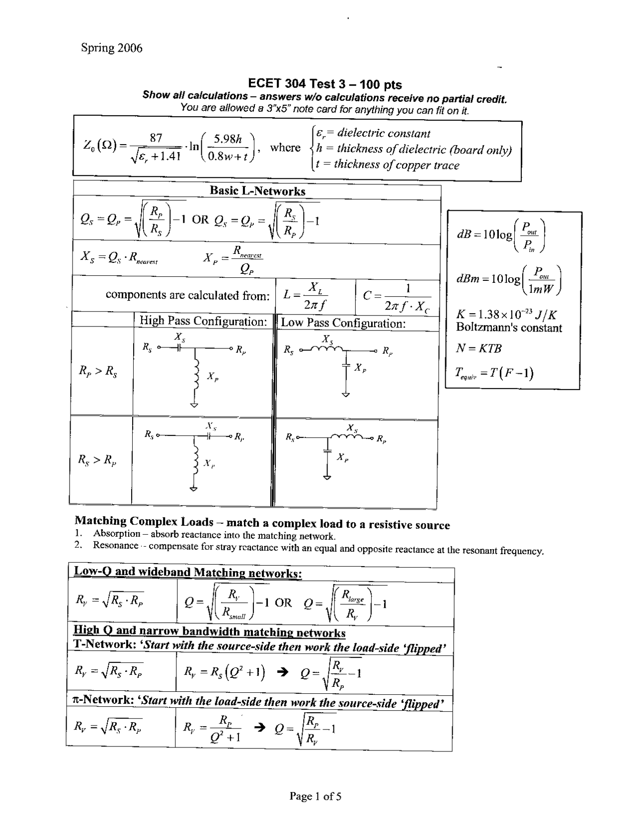 Introduction To Communication Systems Test 3 Ecet 30400 Docsity