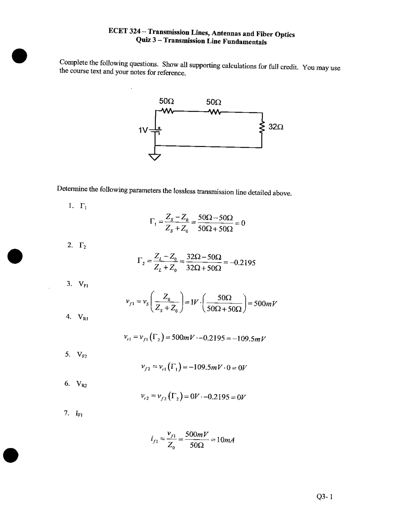 10 Questions In Quiz 3 Fundamentals Of Electromagnetics Ecet 32400