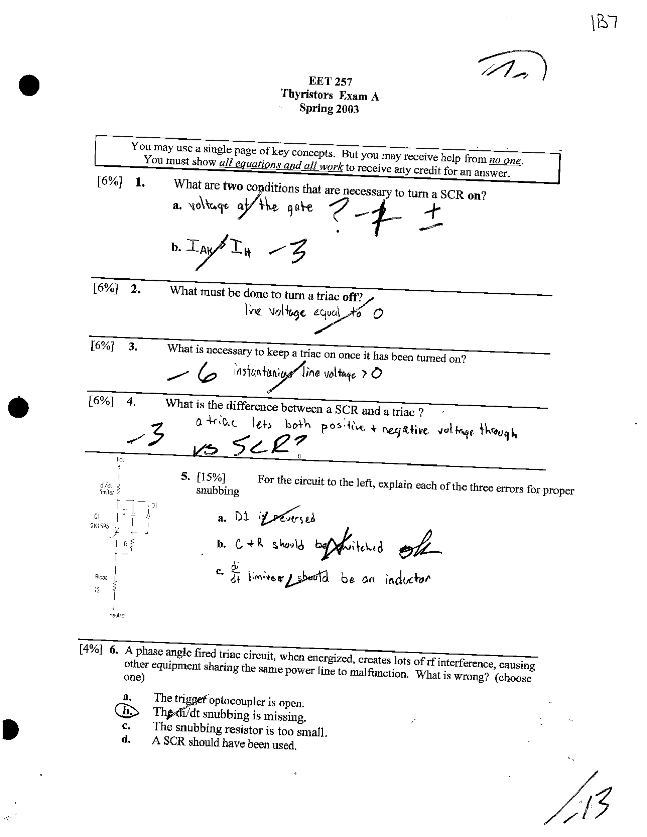 Solutions For Exam 1 Consumer Power Electronics Ecet 25700 Docsity