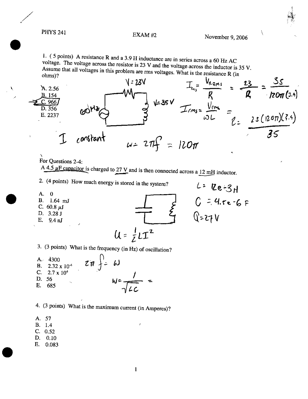 21 Multiple Choice Questions On Electricity And Optics Exam 2 Phys
