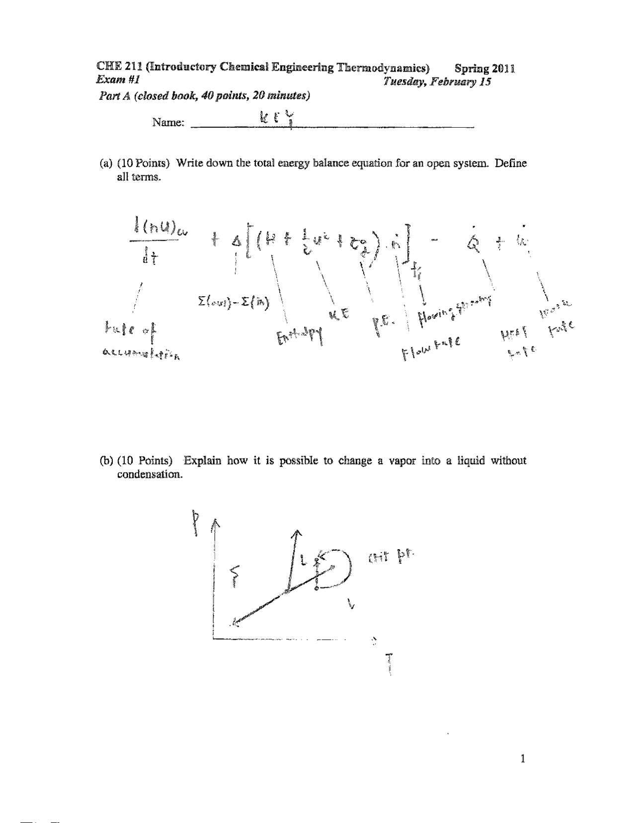 Introductory Chemical Engineering Thermodynamics - Exam 1 | CHE 21100 ...