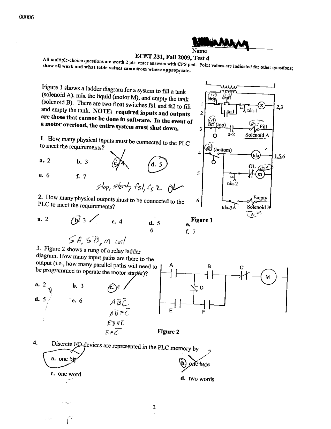 Resolution Of Test 4 Electrical Power And Controls Ecet 23100 Docsity