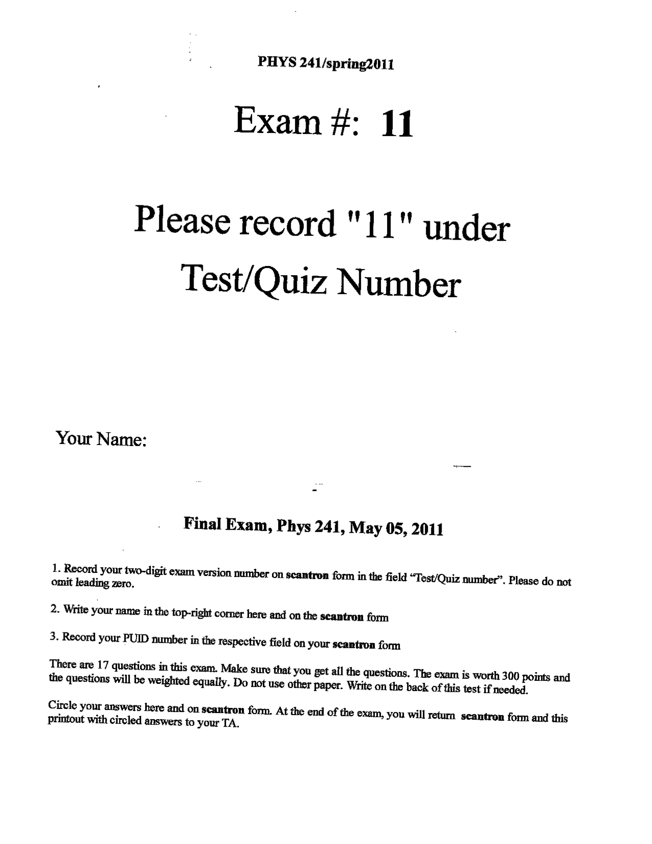 Multiple Choice Questions Electricity And Optics Final Exam Phys