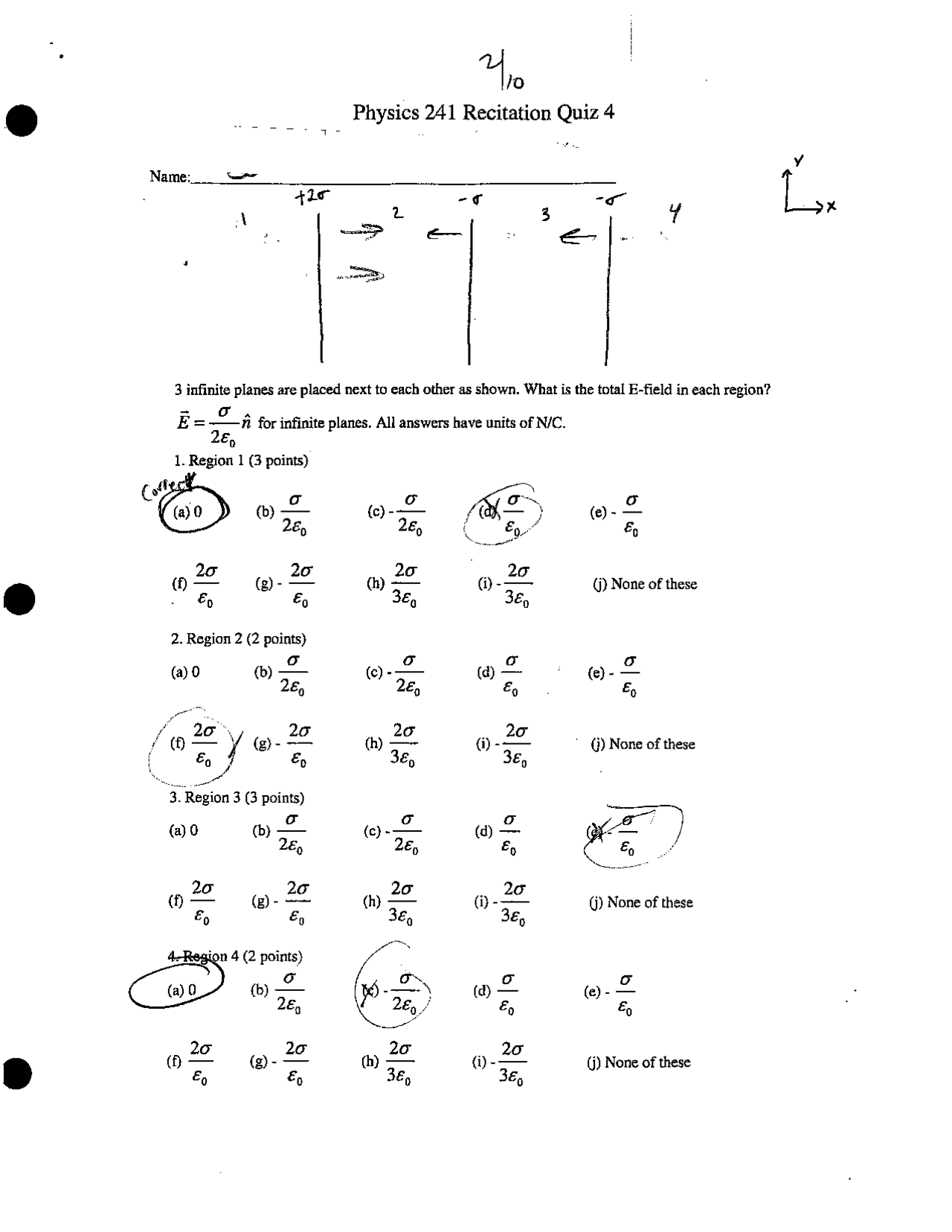 Recitation Quiz 4 With Resolution Electricity And Optics Phys 24100