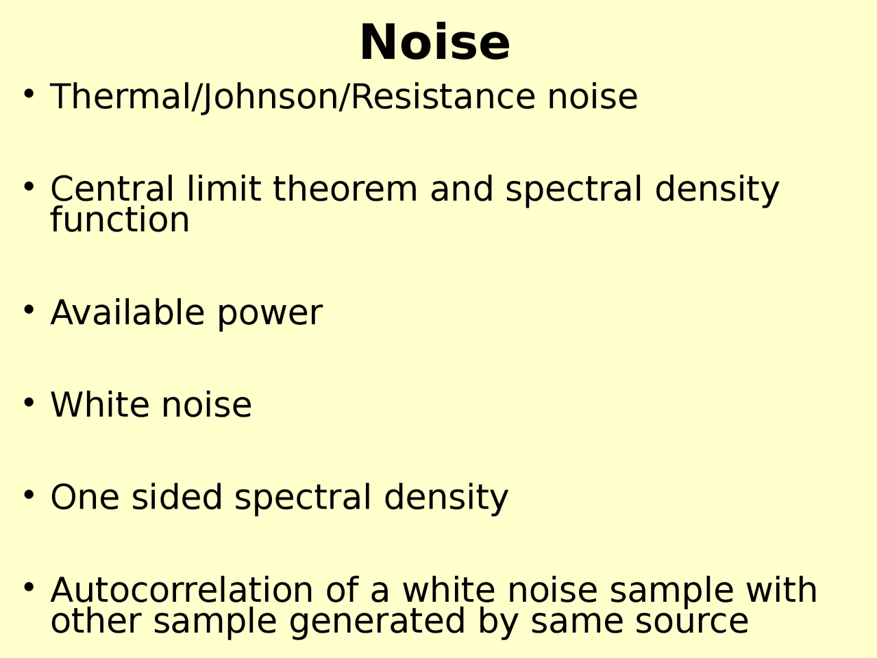 Communication Engineering - Noise - Docsity