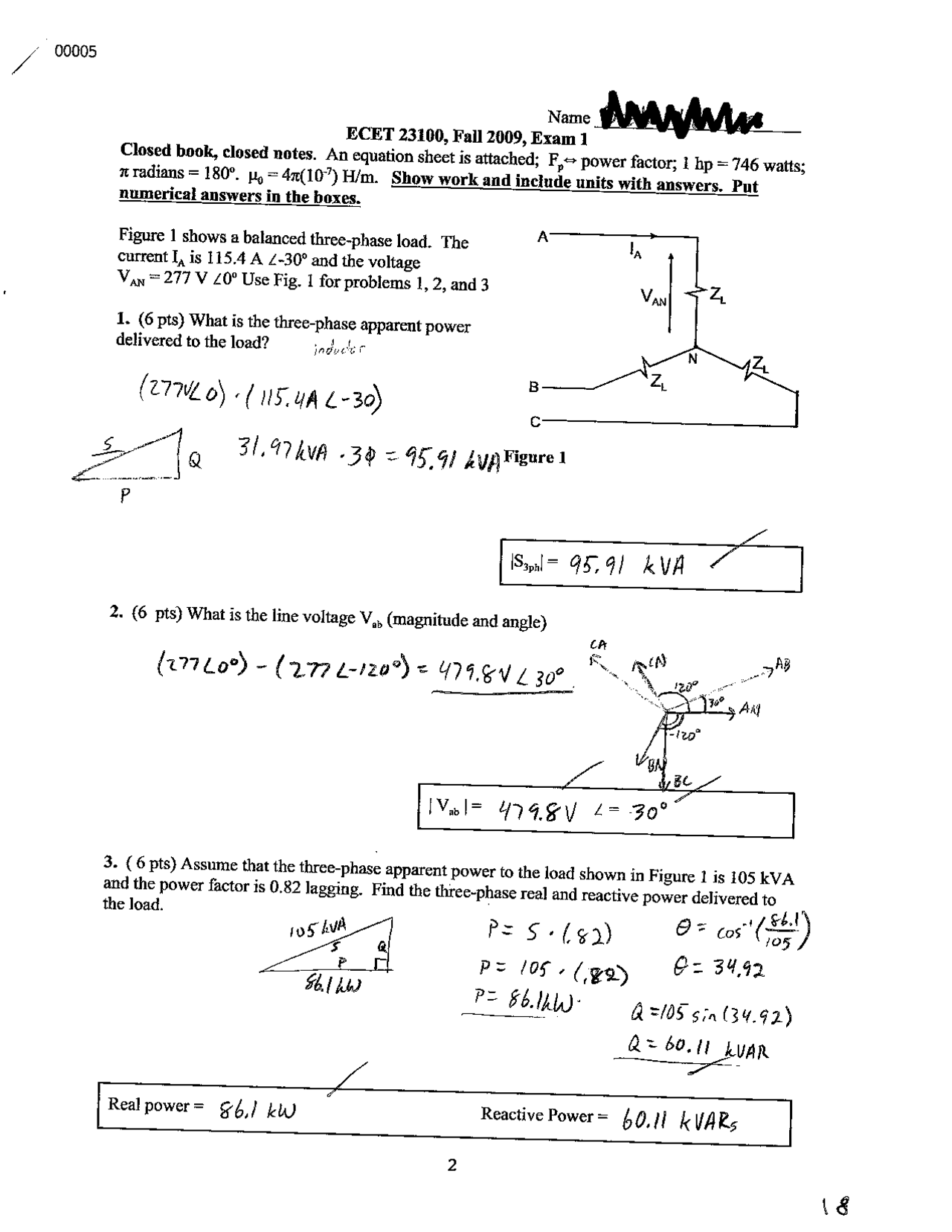 Past Exam 1 With Resolution Electrical Power And Controls Ecet