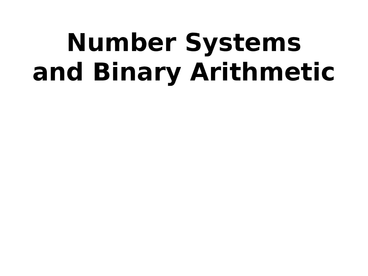 Analog and Digital C - Number Systems 2 - Docsity