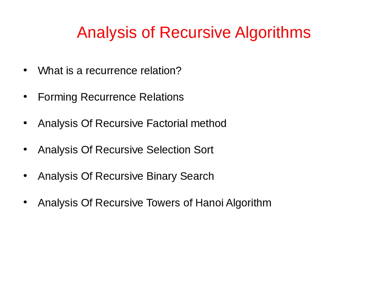 Analog And Digital C Analysisofrecursivealgorithms Docsity