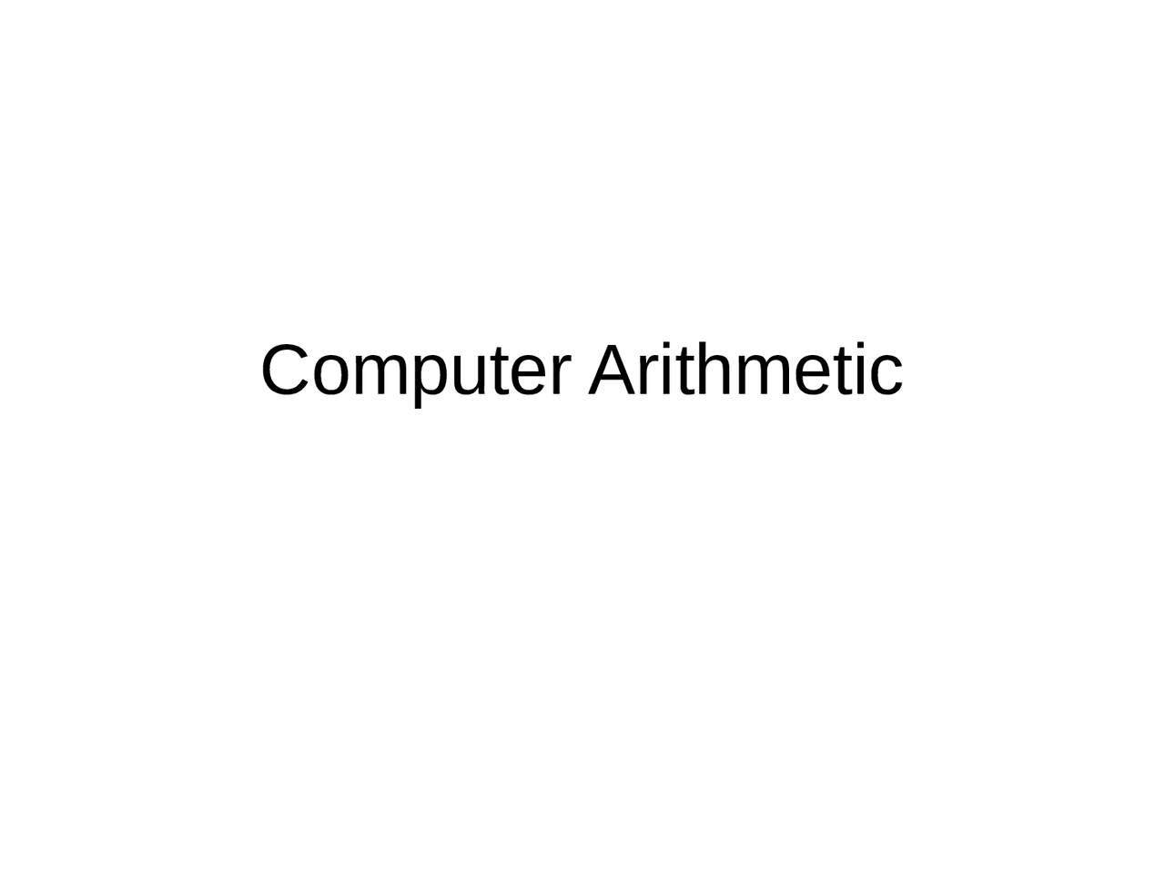 Computer Achitecture and org - Computer Arithmetic | Study notes ...