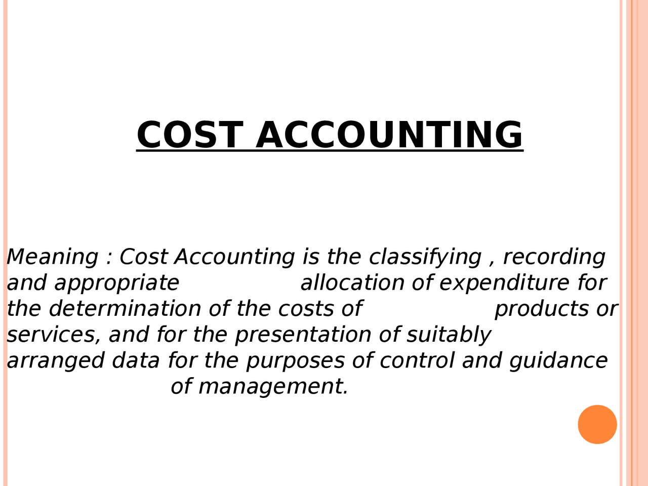 Accounting Cost Accounting Docsity