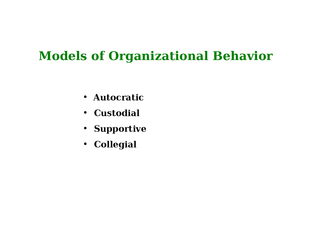 Organizational Behaviour Models Of Ob Docsity