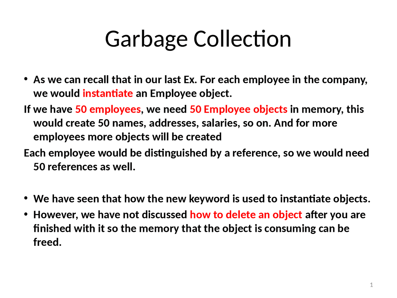 Object Oriented Methodology - Garbage Collection - Docsity