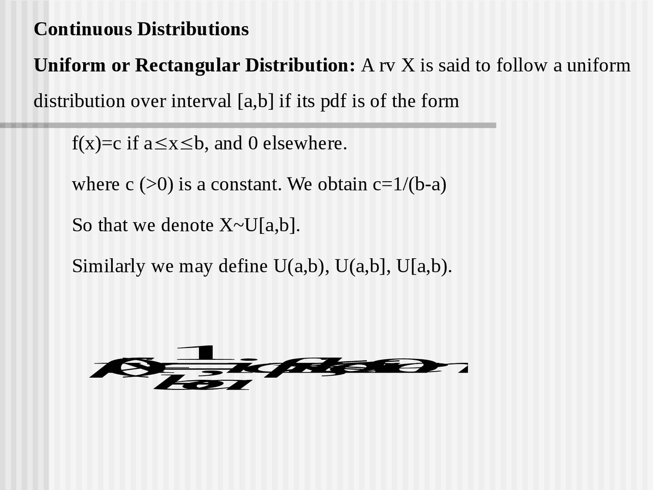 Probability and Statstics - Continuous Distributions - Docsity