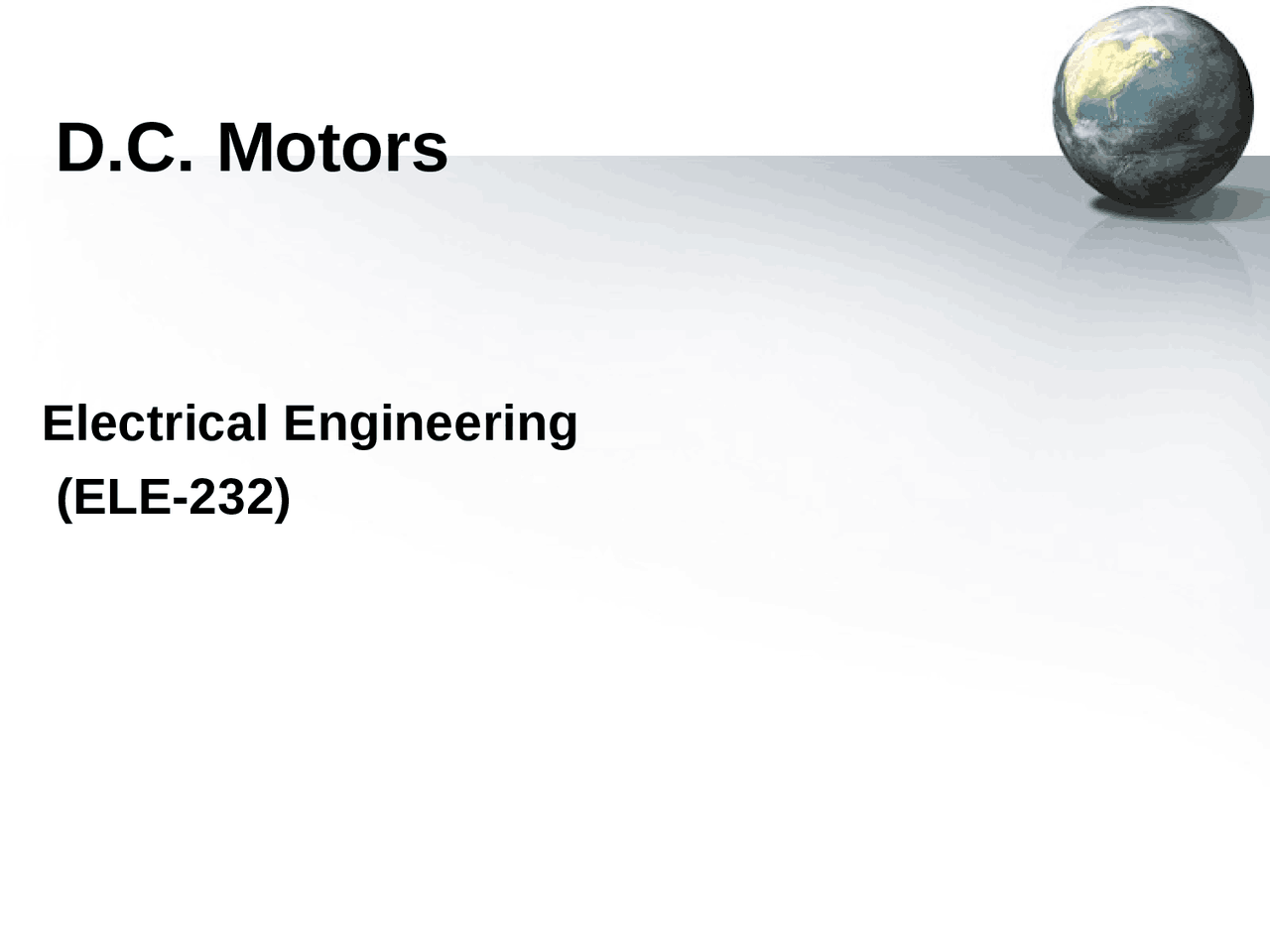 Electrical Engineering - Intro DC Generators and Motors | Study notes ...