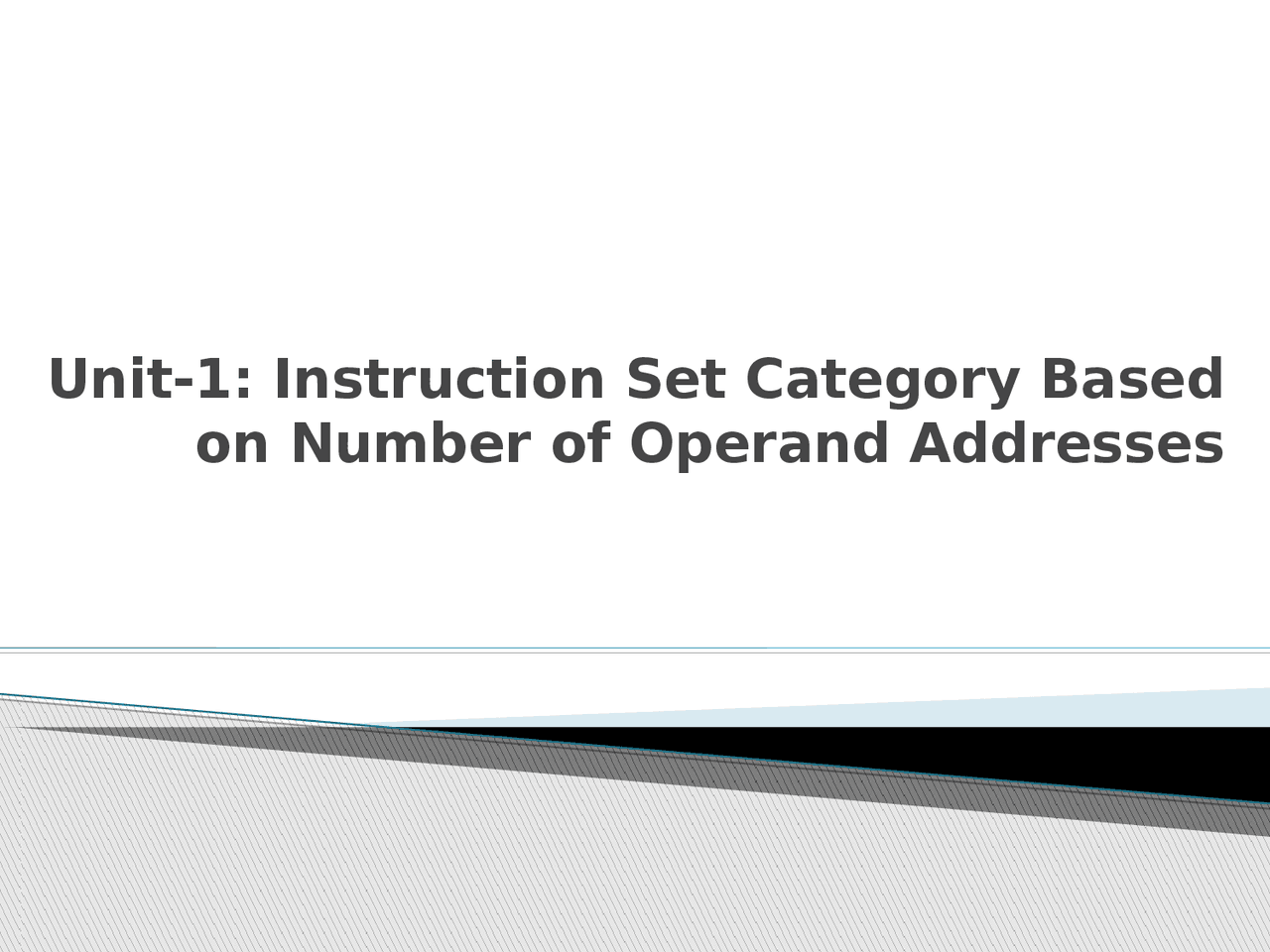 Computer Architecture and Organization - Instruction Set Category ...