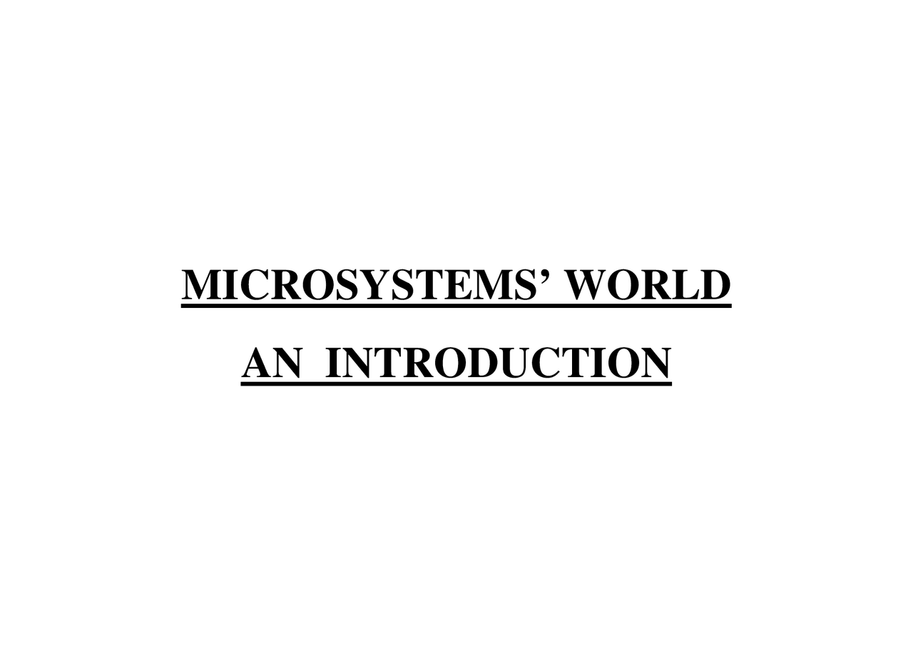 Physics Of Technological Processes For Micro And Nano Systems
