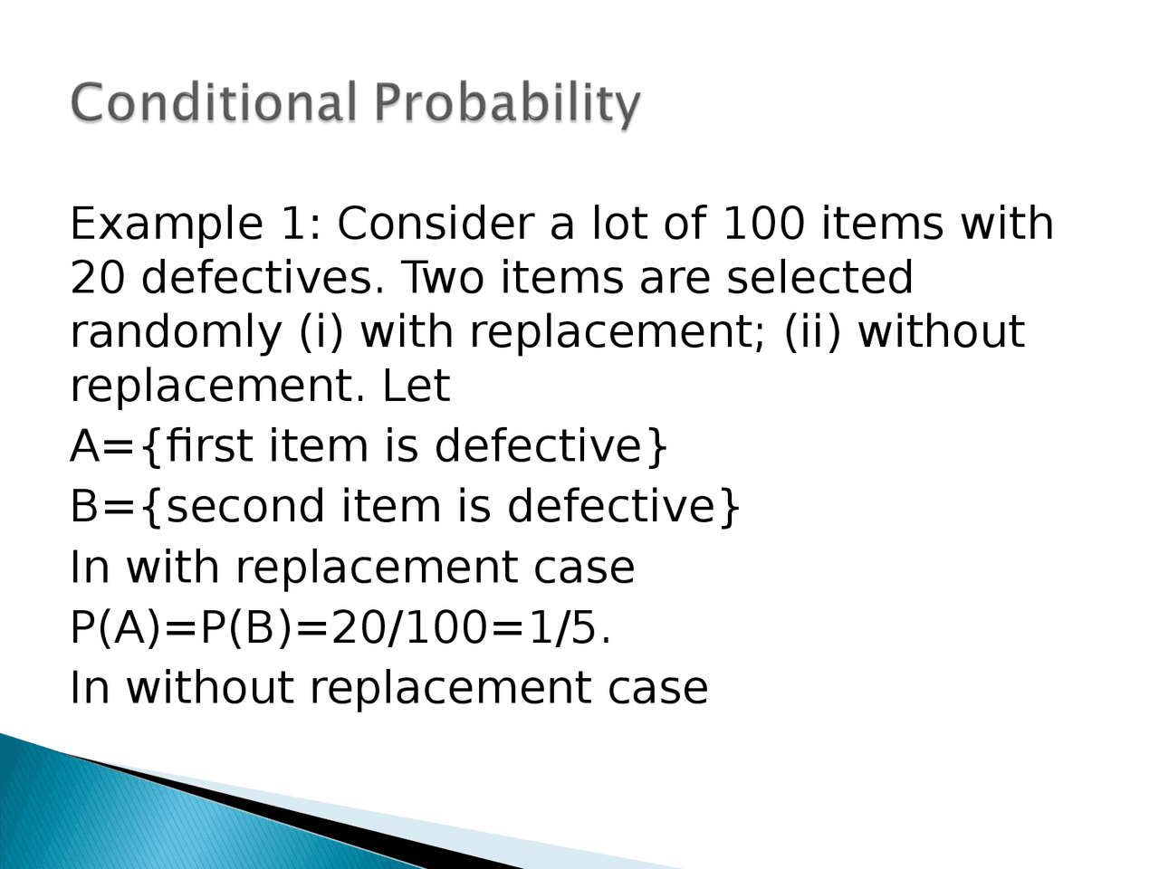 Probability and Statstics - Conditional Probability | Study notes ...