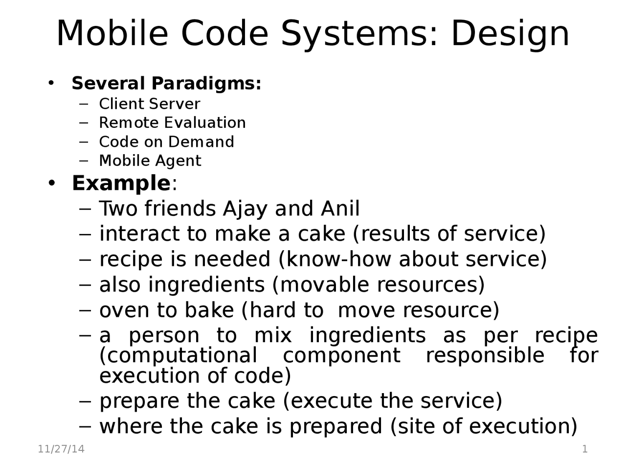 Mobile Computing Mobile Code Systems Design Docsity