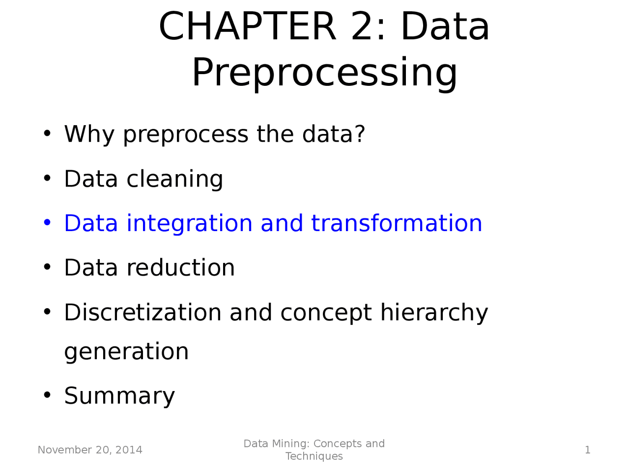 Data Minining - Data integration and transformation | Study notes Data ...