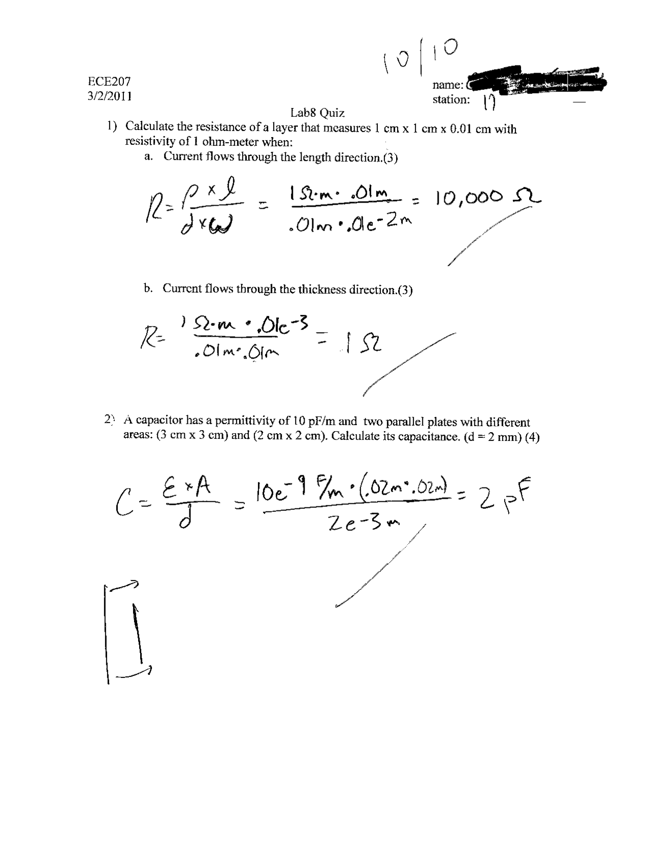 Lab 8 Quiz With Answers Electronic Measurement Techniques Ece 20700