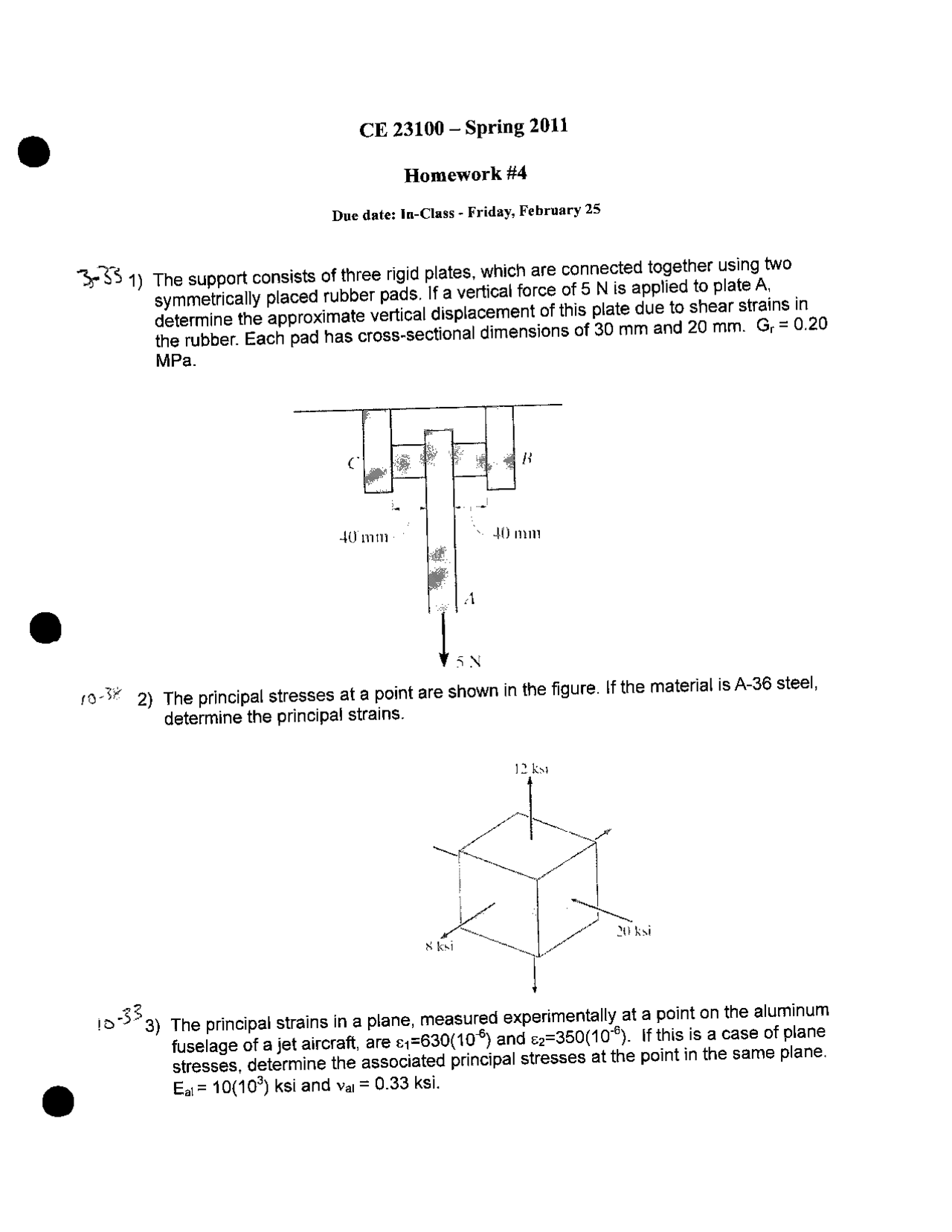 Engineering Materials I Resolution To Homework 4 Ce 23100 Docsity