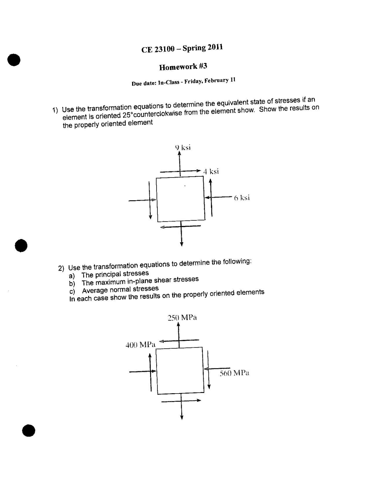 Solution Key To Homework 3 Engineering Materials I Ce 23100 Docsity