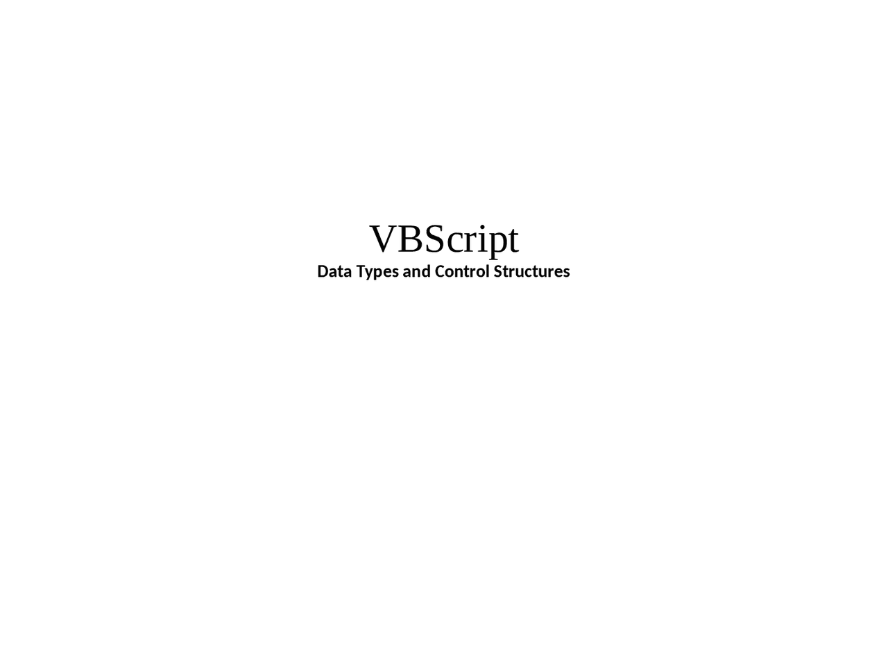 Compuer Science Vb Data Types And Control Structures Presentation