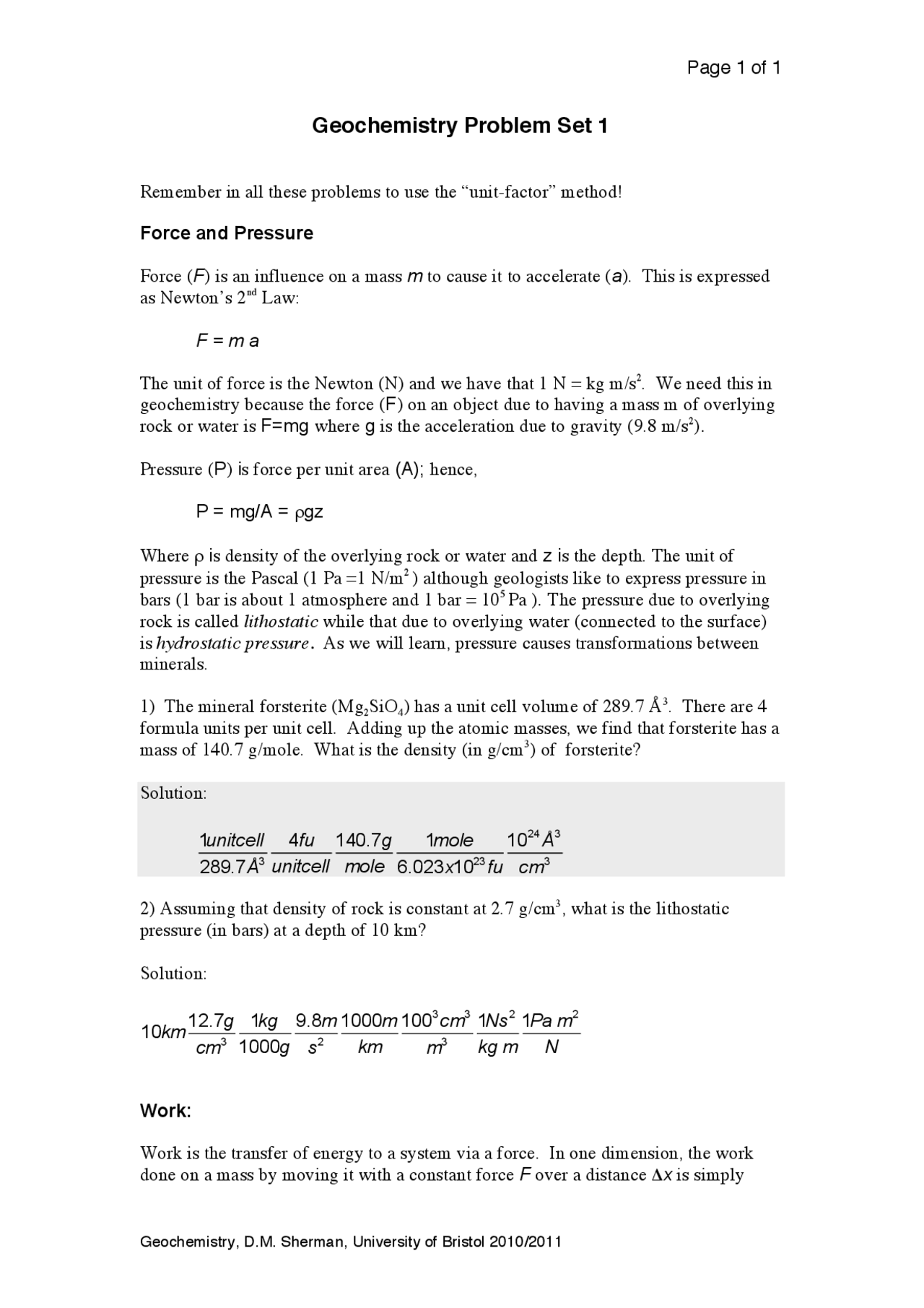 Geochemistry, Practical - Chemistry - Docsity