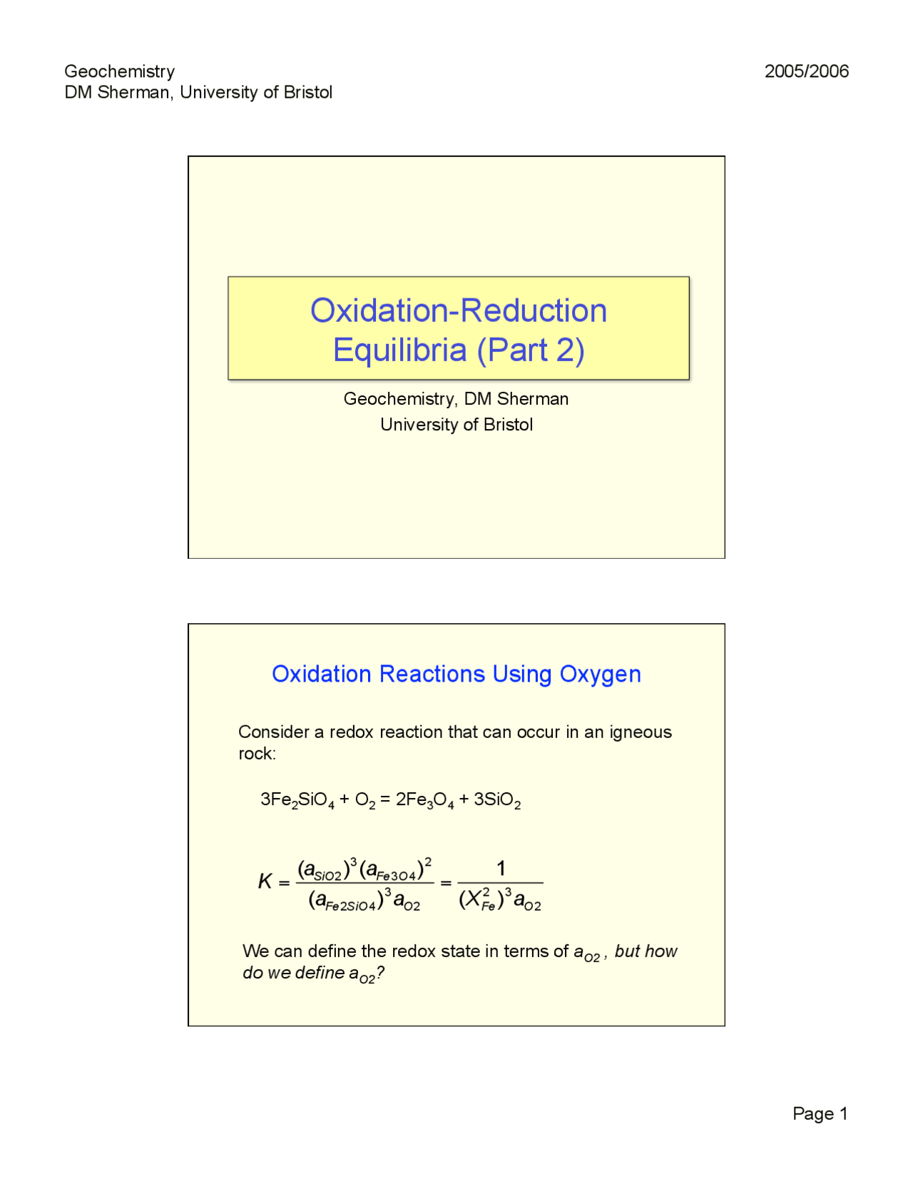 Reduction, Lecture Notes - Chemistry | Study notes Chemistry - Docsity
