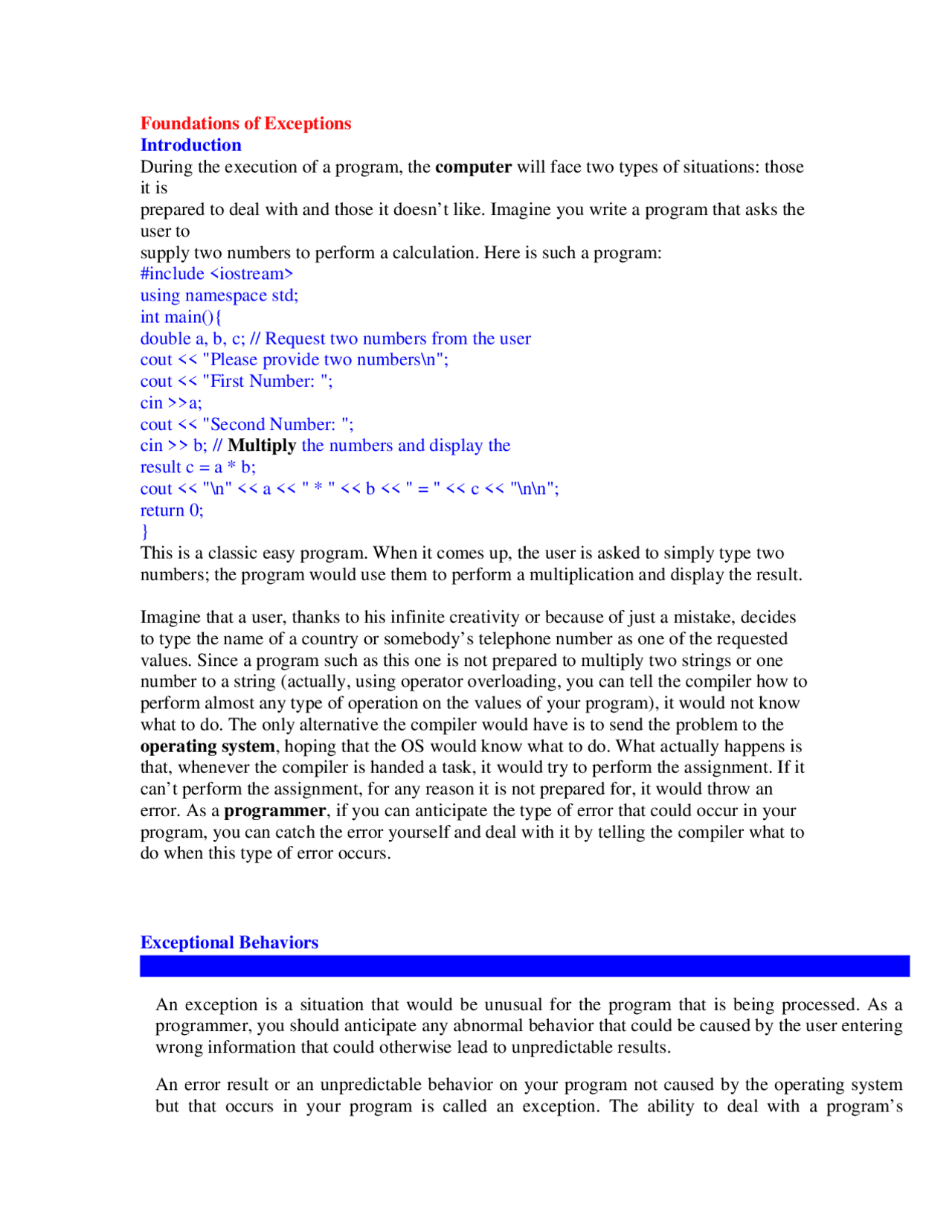 Exception Handling Basic Hashing Tech Lecture Notes Programing Fudamentals Docsity