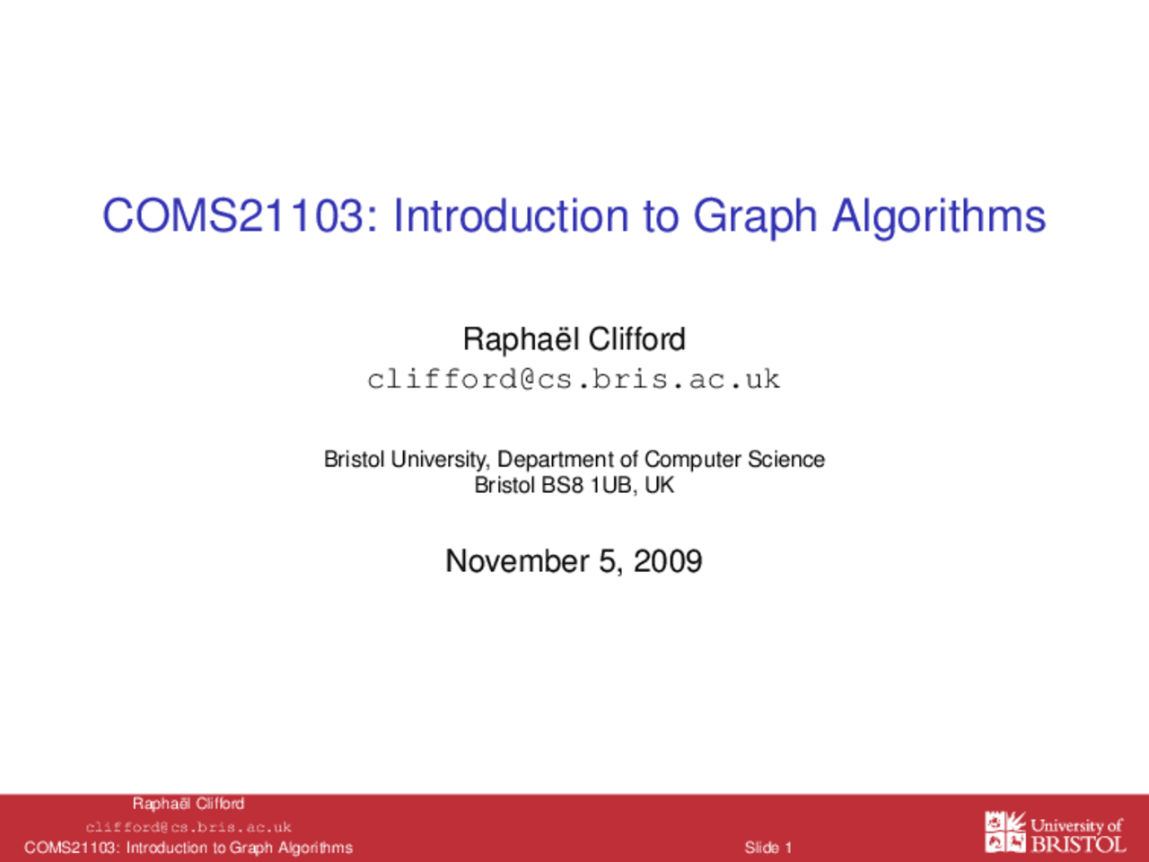 Graph Algorithms Lecture Slides Computer Science Docsity 9118