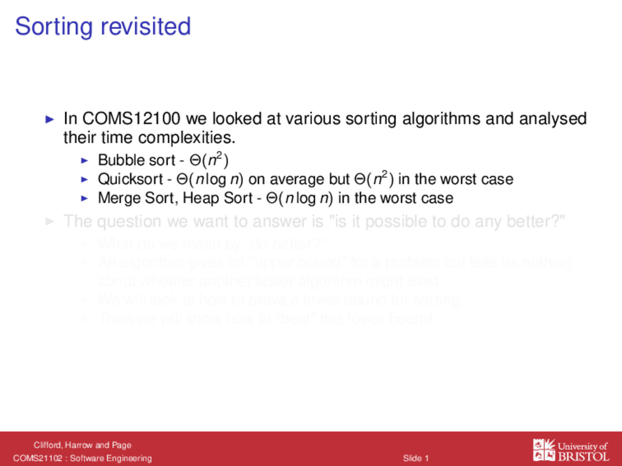 Sorting Lecture Slides Computer Science Docsity