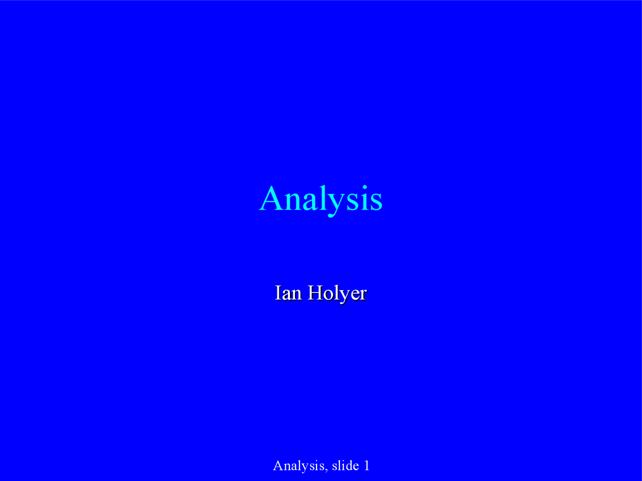 Analysis Lecture Slides Computer Science Docsity