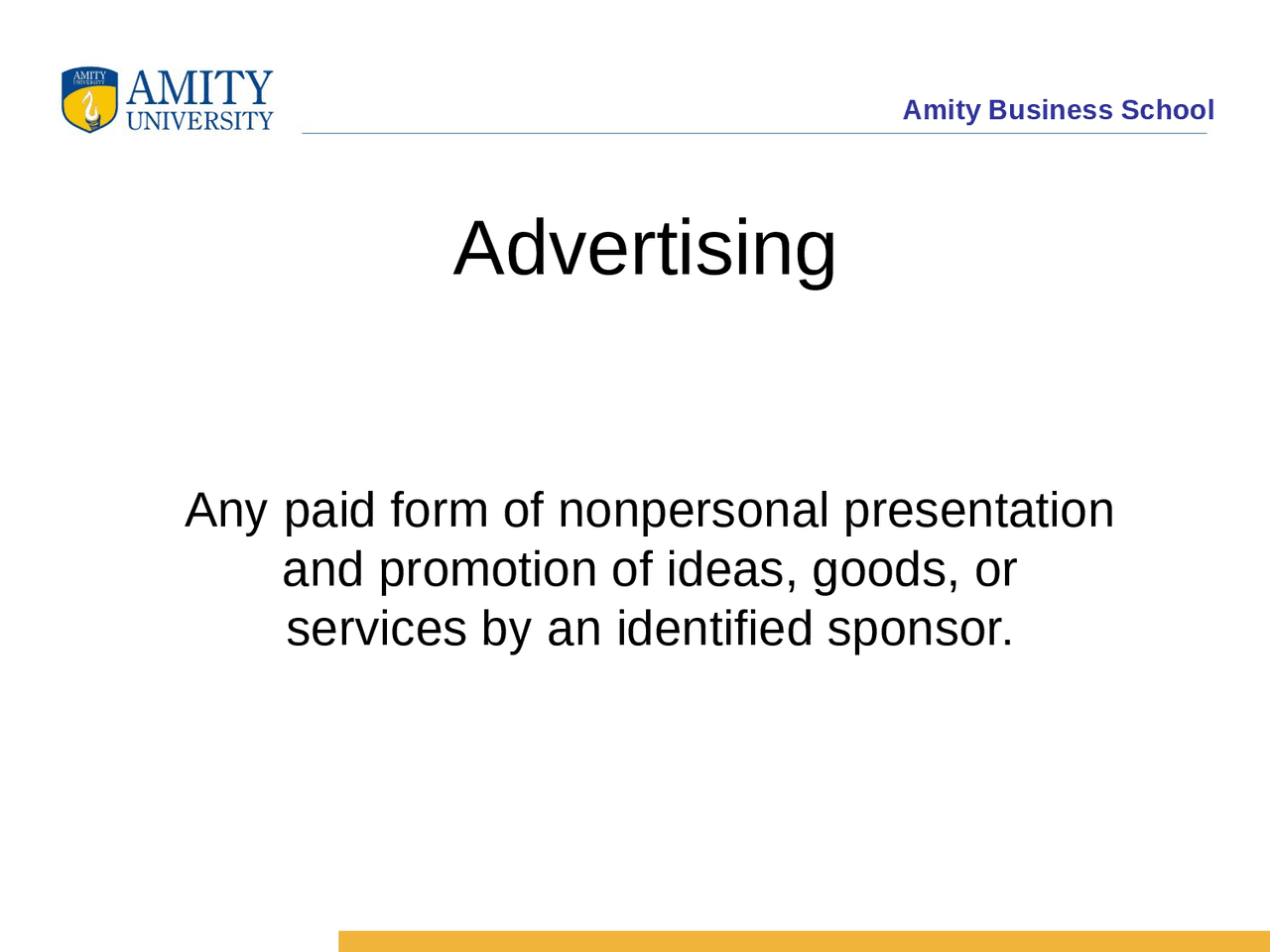 Advertising - Lecture - Marketing Management - Docsity