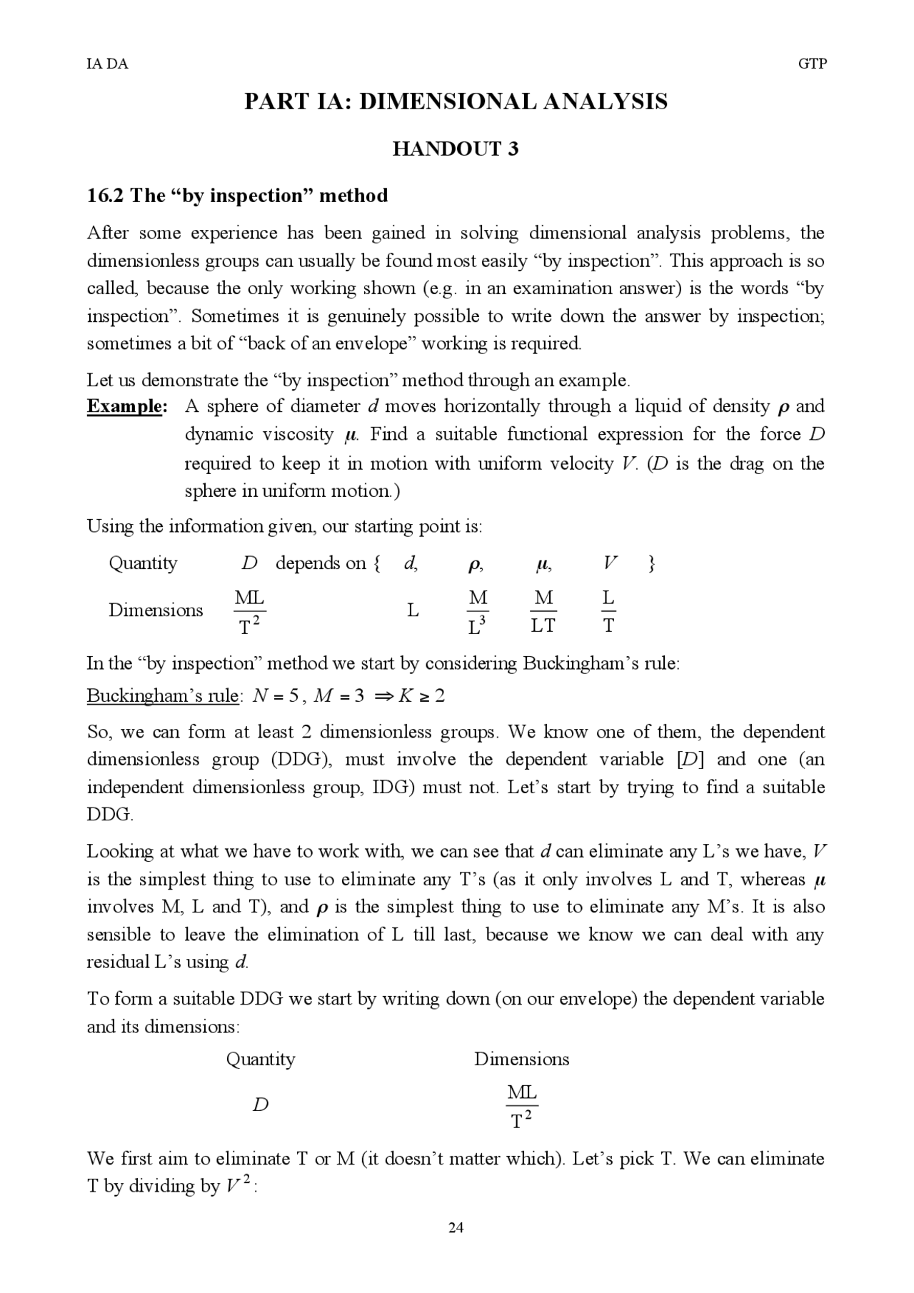 Dimensional Analysis Lecture Notes Physics Prof Ib Leader 3 Docsity
