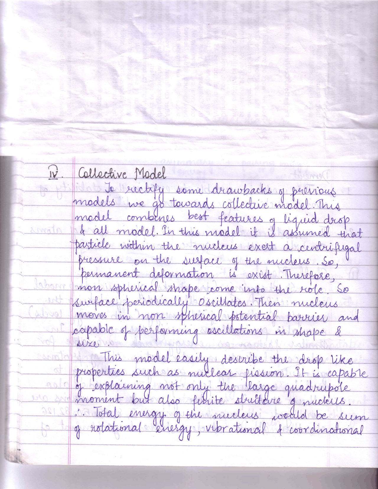 Physics Collective Model Notes Docsity
